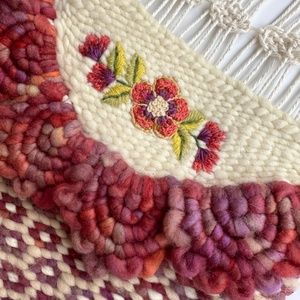Allison Kizer Designs | Wall Decor | Hand Embroidered Burgundy Floral ...